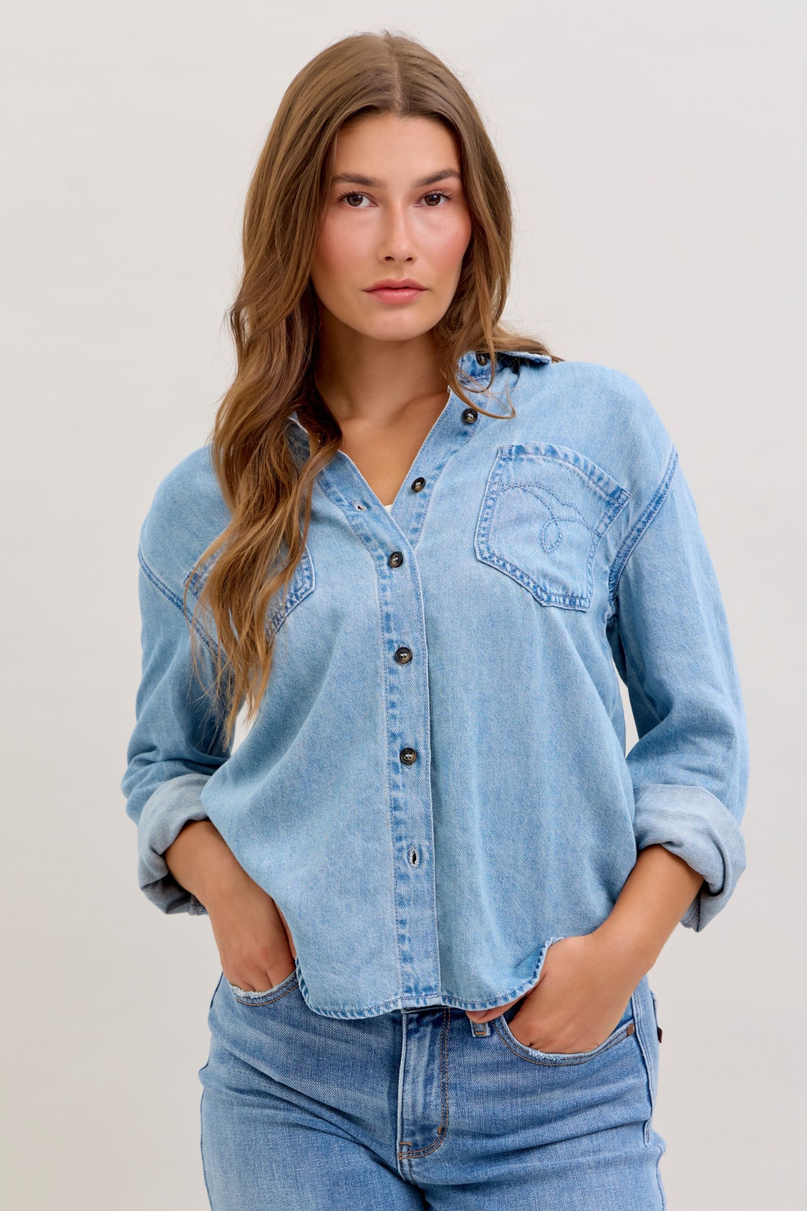 Judy Blue Western Denim Shirt – Girls Downtown